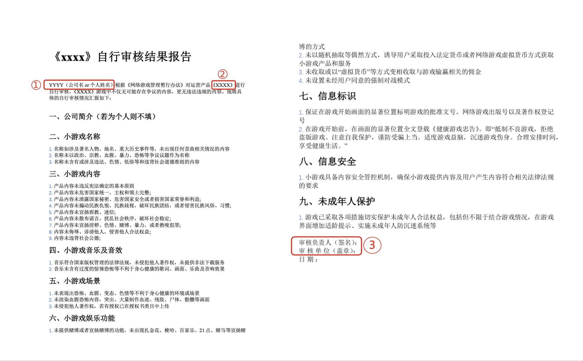 要点 1:《自审报告》正文需体现平台主体公司名称或个人名称；
